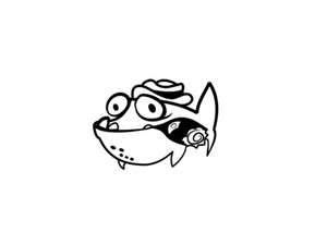 Funny fish with cigar